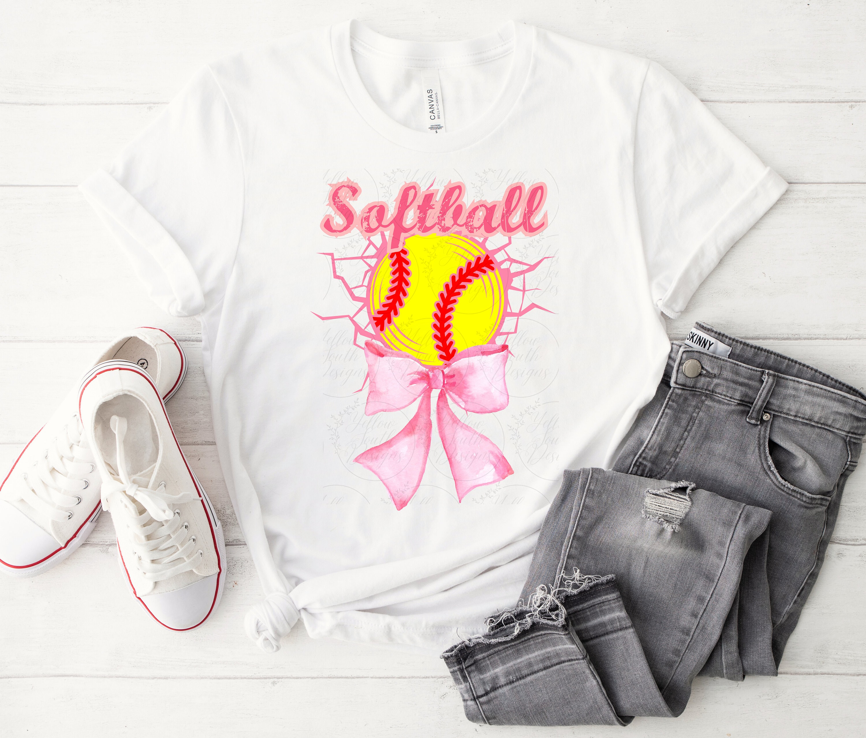 Softball PNG, Pink Softball PNG, Pink Bow Softball, Softball Coquette ...