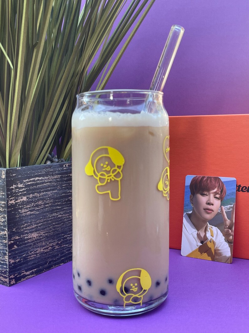 BTS Coffee Glass BT21 Chimmy Beer Can Glass BTS BT21 Merch K-pop Gifts ...