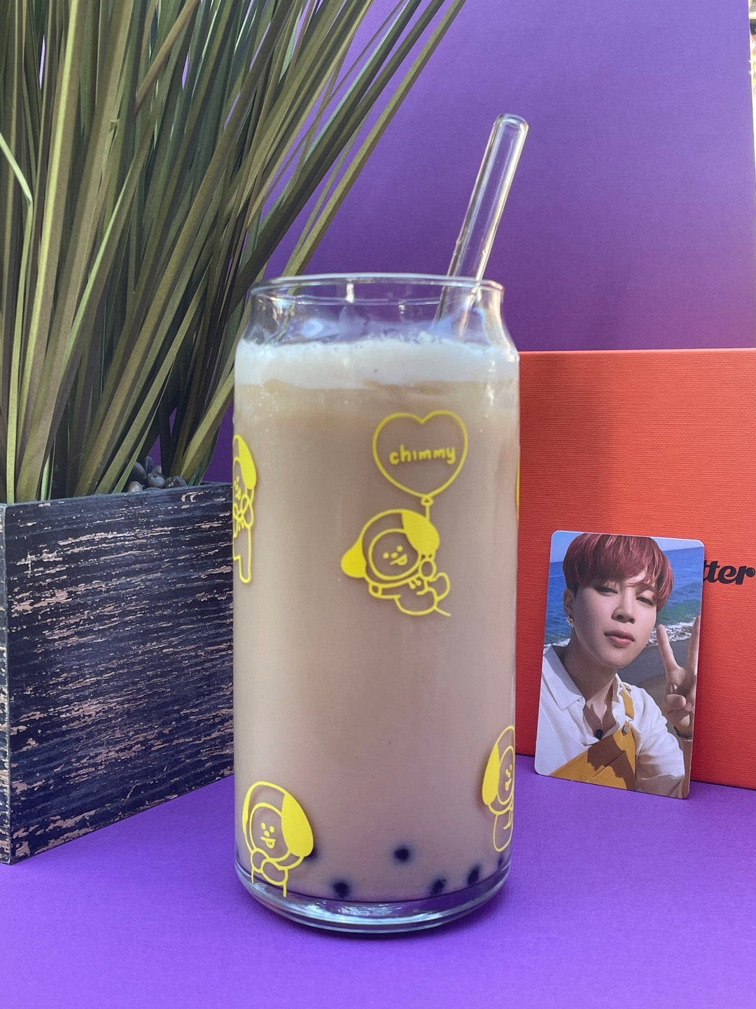 BTS Coffee Glass BT21 Chimmy Beer Can Glass BTS BT21 Merch K-pop Gifts ...