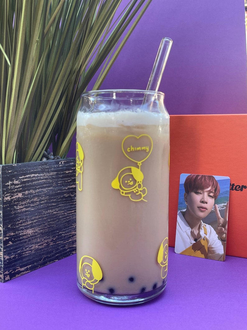 BTS Coffee Glass BT21 Chimmy Beer Can Glass BTS BT21 Merch K-pop Gifts ...