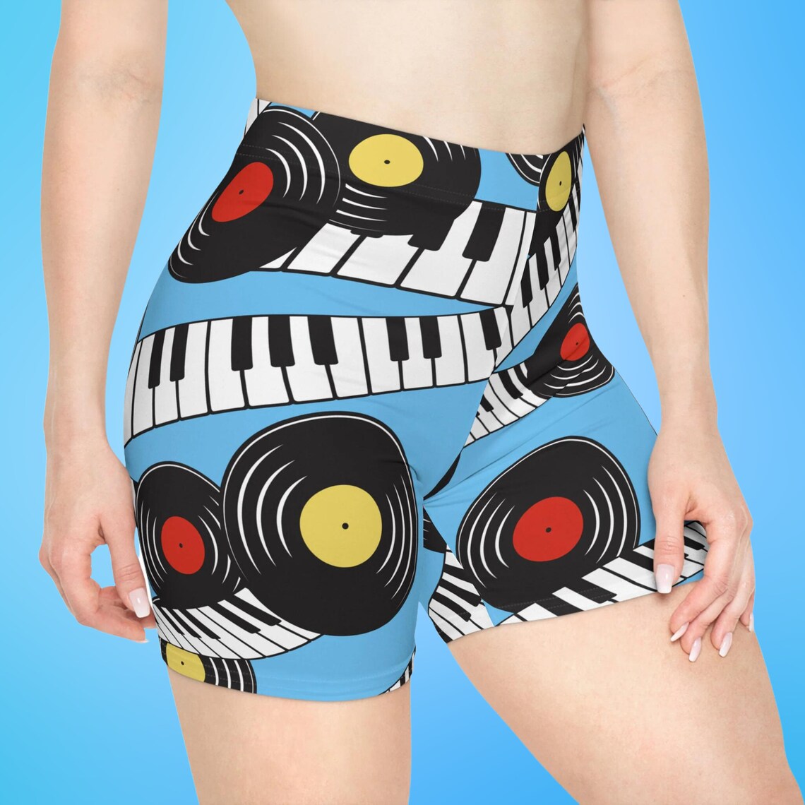 70s Vinyl Record Music Short | Cute Piano Shorts | Dance Clothes ...