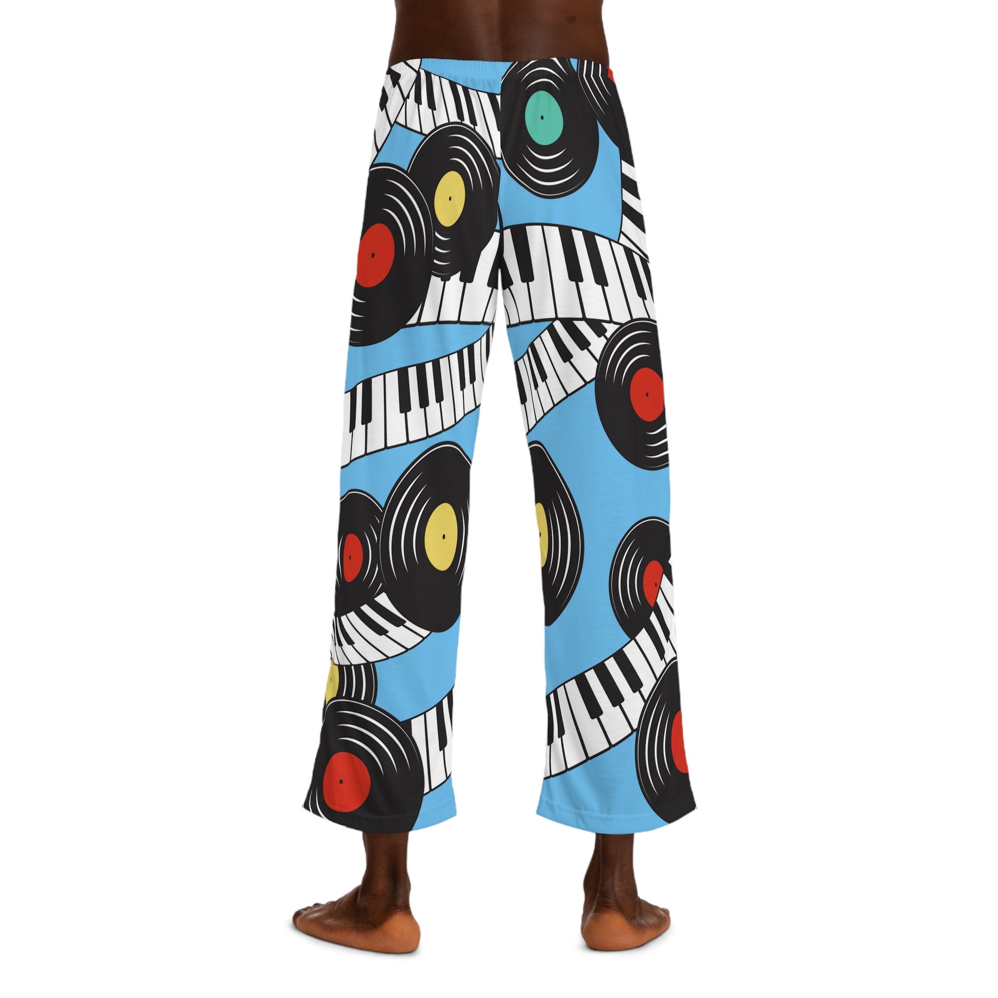 Men's Vinyl Record Music Pajama Pants | Piano Music PJ | PJ Bottoms ...