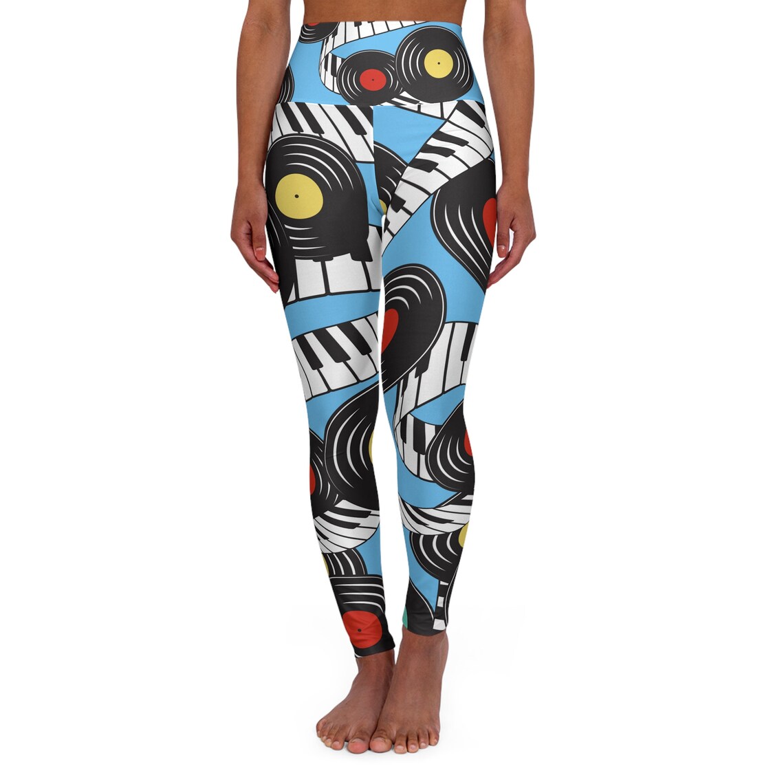 70s Vinyl Music High Waisted Leggings | Cute Music Pants | Dance ...