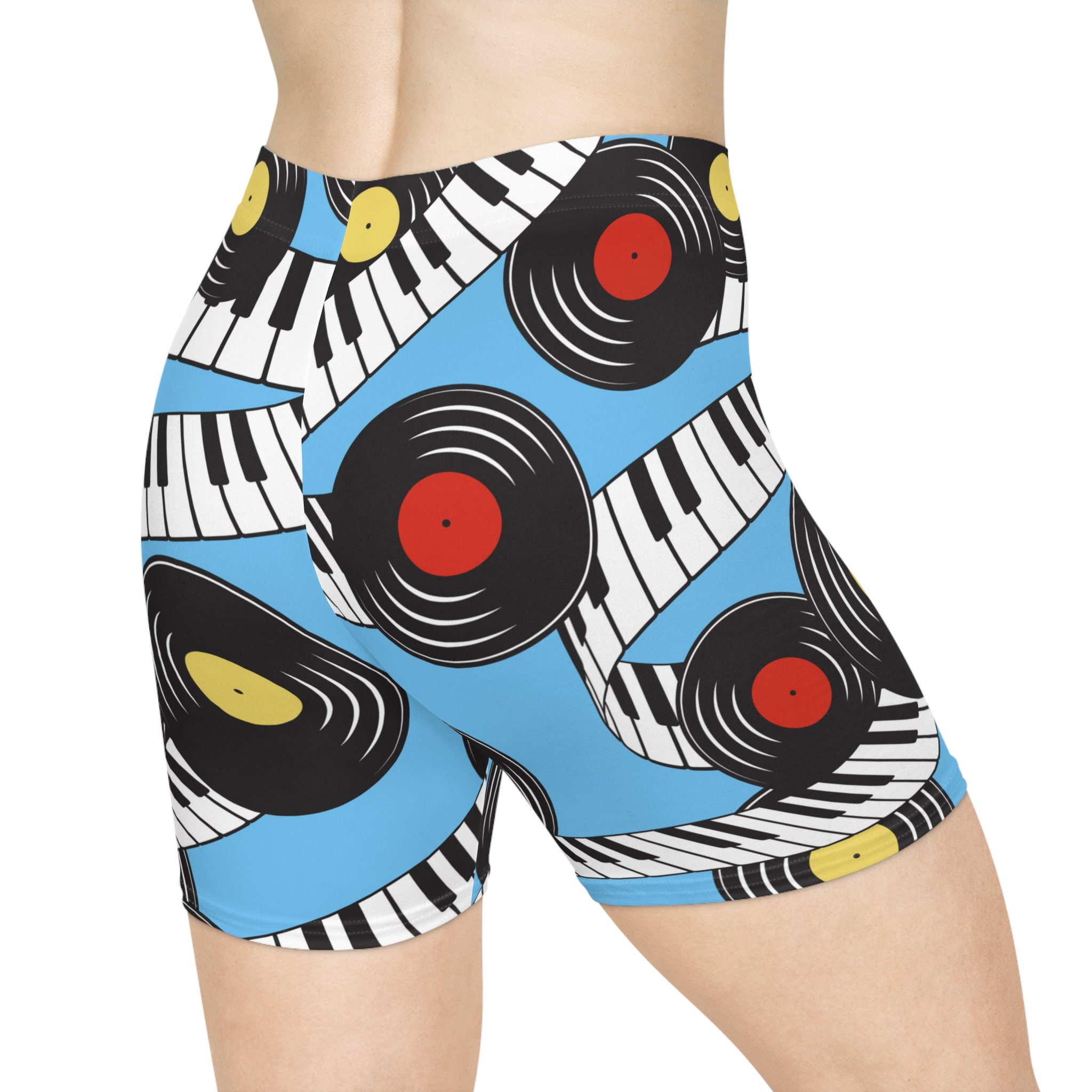 70s Vinyl Record Music Short Cute Piano Shorts Dance Clothes Music ...