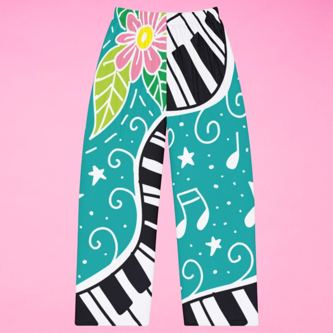 Musical Notes Pajama Pants, Comfortable Lounge Wear for Women, Perfect ...