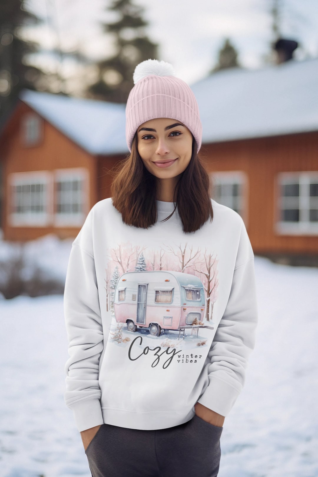 Cozy Winter Vibe Crewneck Sweater, Christmas Shirts, Cute Winter ...