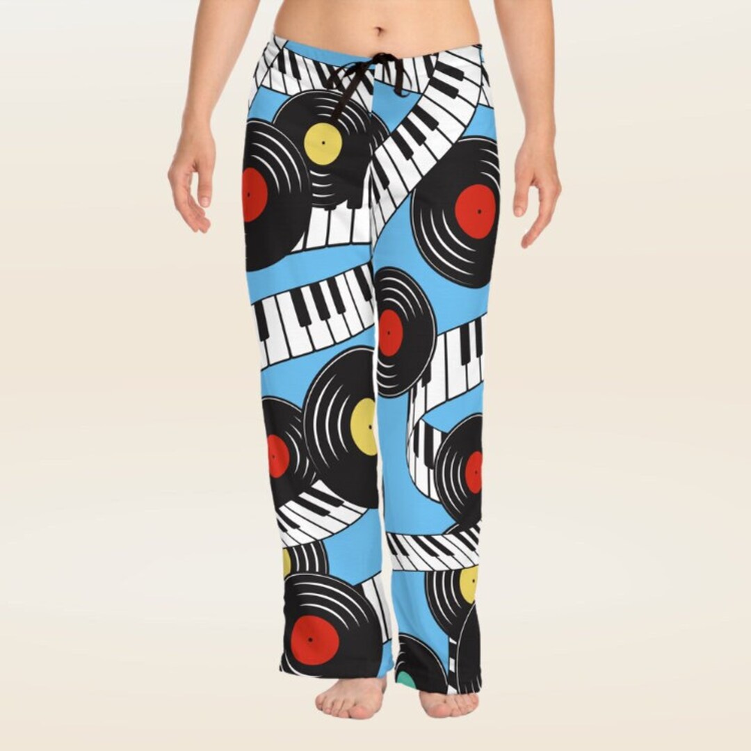 Retro Vinyl Record Piano Pajama Pants | Piano Music PJ | PJ Bottoms ...