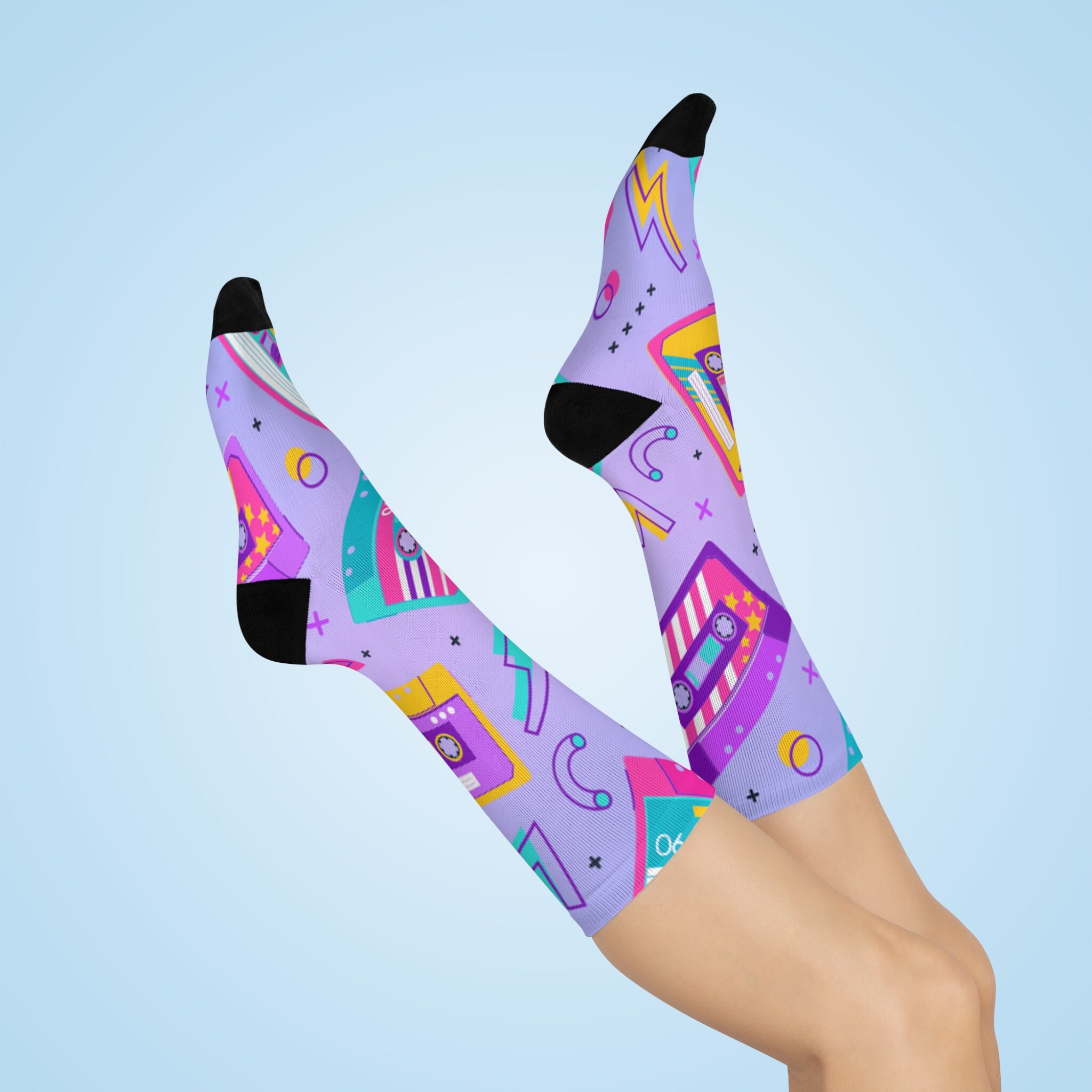 90s Cassette Music Socks | Party Favors | Throwback Style | Festival ...