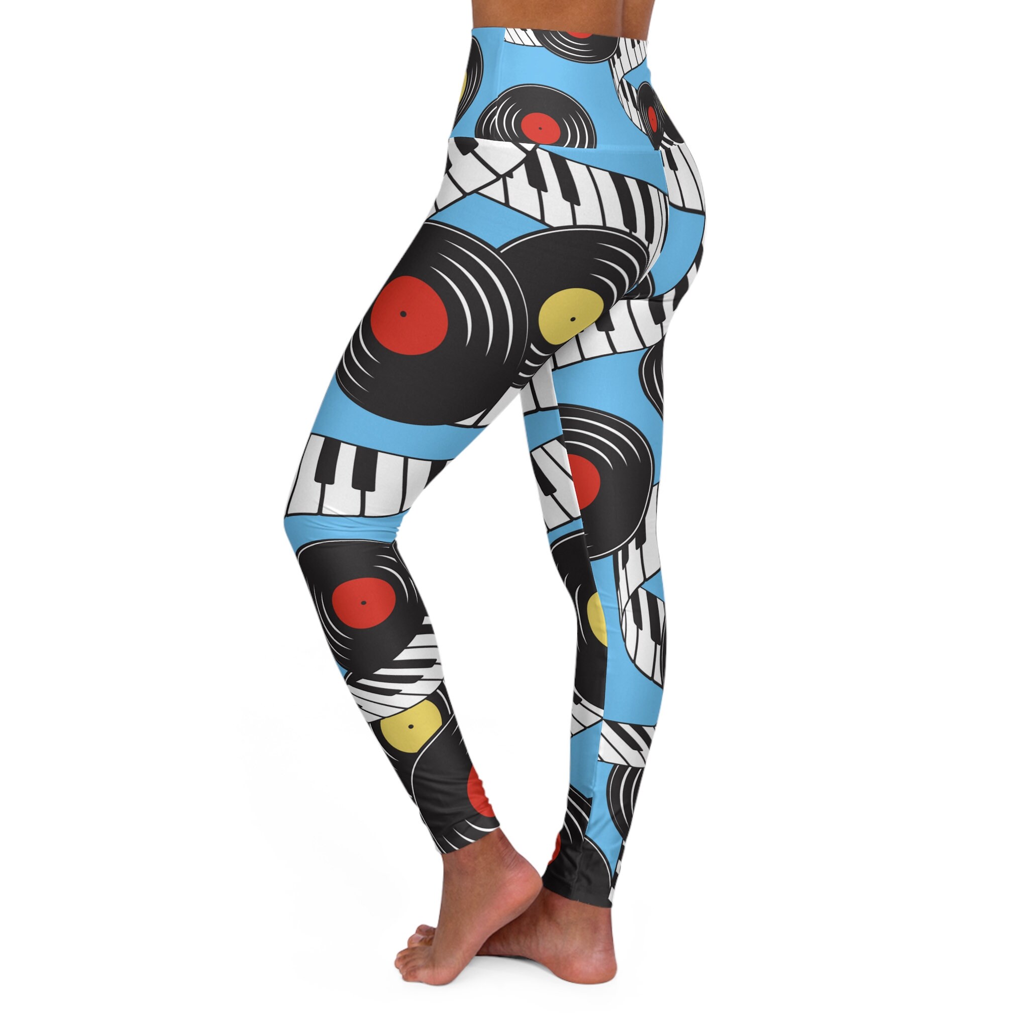 70s Vinyl Music High Waisted Leggings | Cute Music Pants | Dance ...