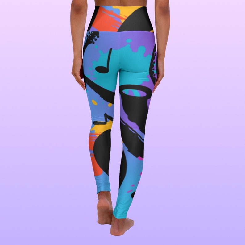 Retro 80s Music High Waisted Leggings | Dance Festival Leggings | Music ...