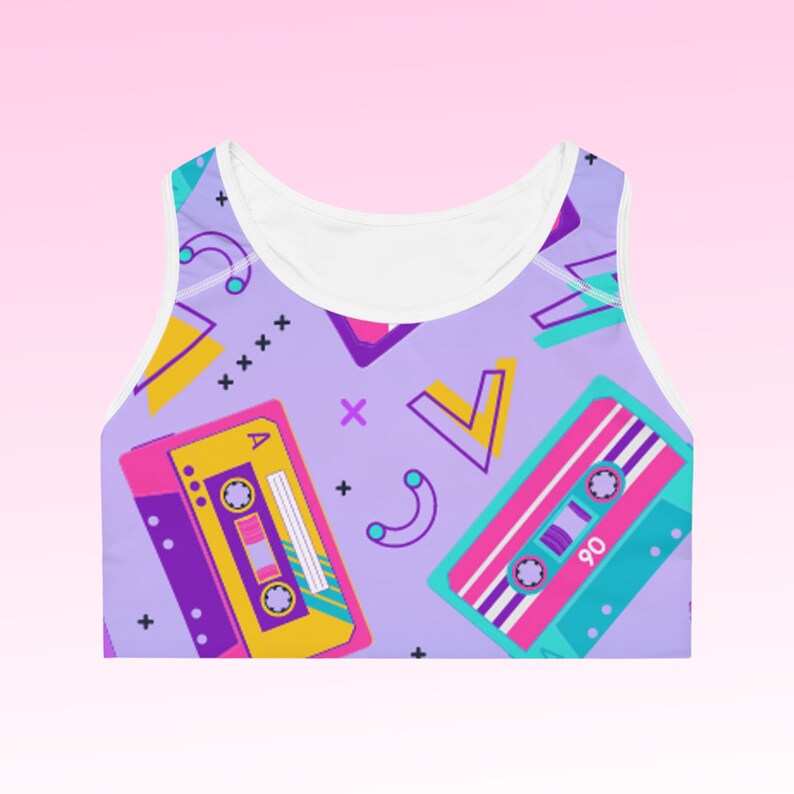 Retro Cassette 90s Music Sports Bra | Dancewear | Dance Festival ...