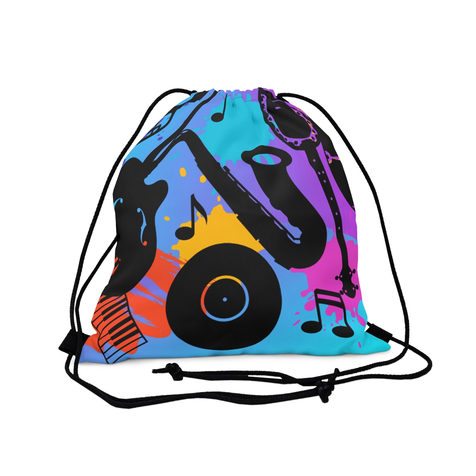 Retro Instrument 80s Music Drawstring Bag | Music Bag 90s | Festival ...