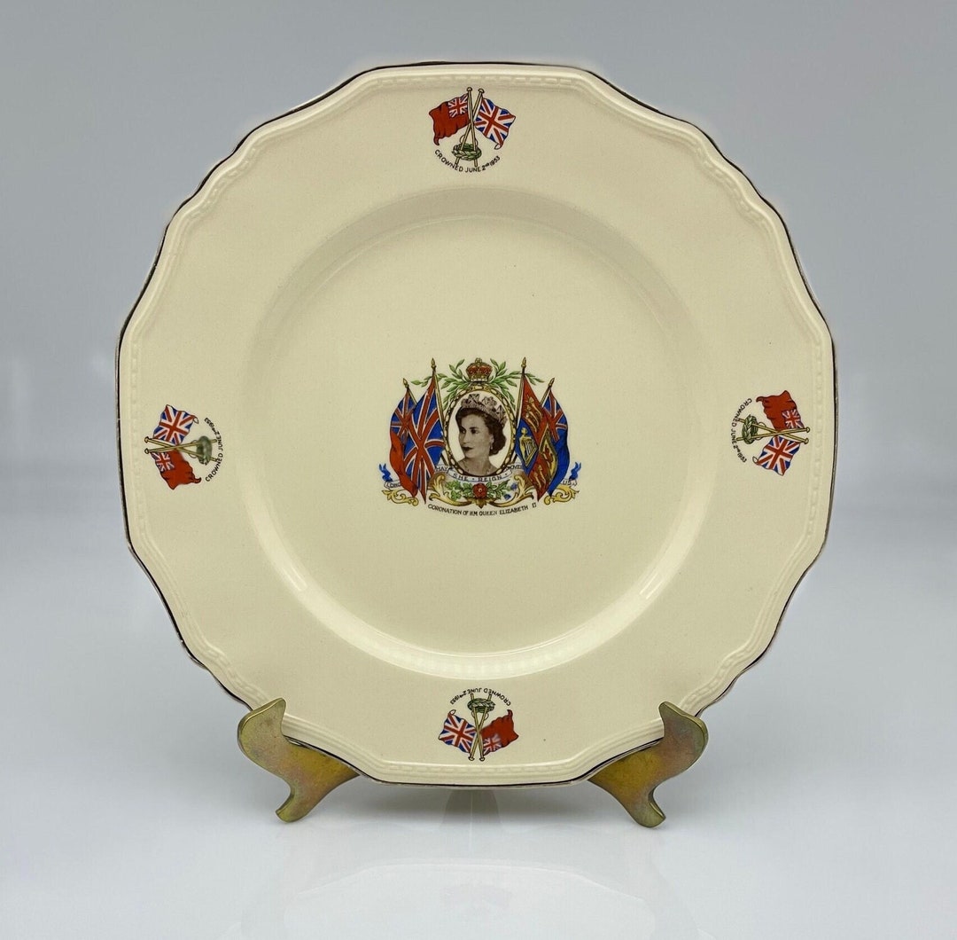 Alfred Meakin Queen Elizabeth Coronation Plate, Royal Timepiece - Etsy