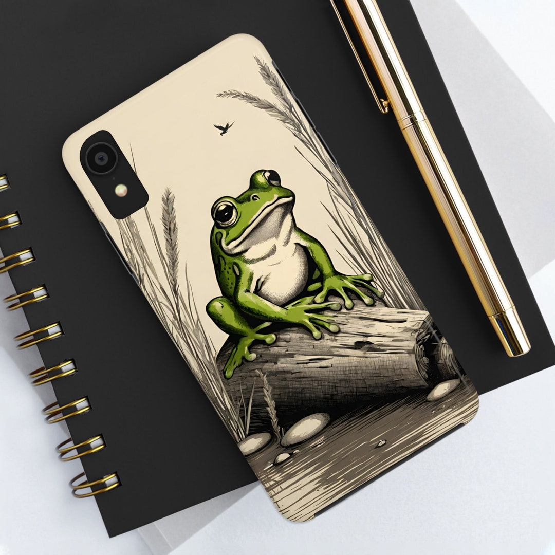 Frog iPhone Cute Phone Case, iPhone 14, 13, 12 Tough Phone Cases ...