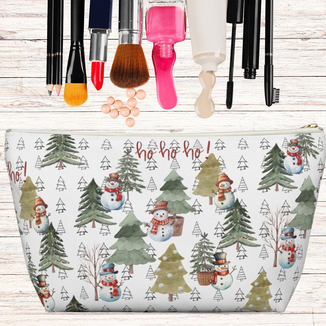 Christmas Tree Holiday Cosmetic Pouch, Cute Accessory T-bottom Xmas Bag ...