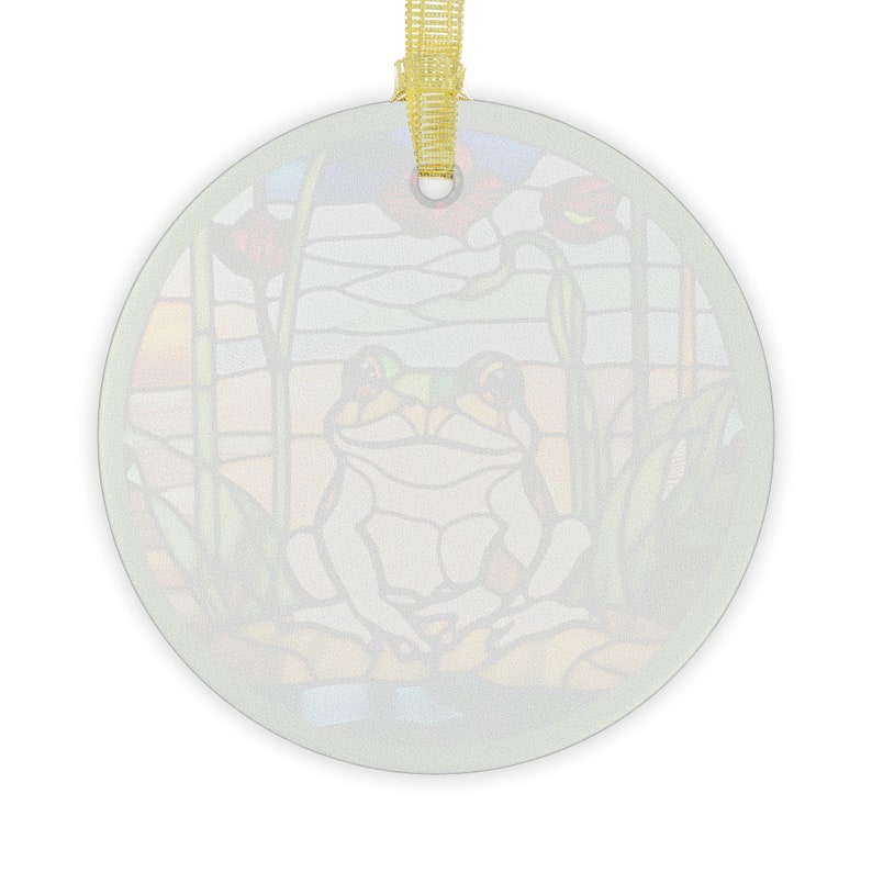 Cute Faux Stained Glass Frog Christmas Ornament, Cottagecore Woodsy ...
