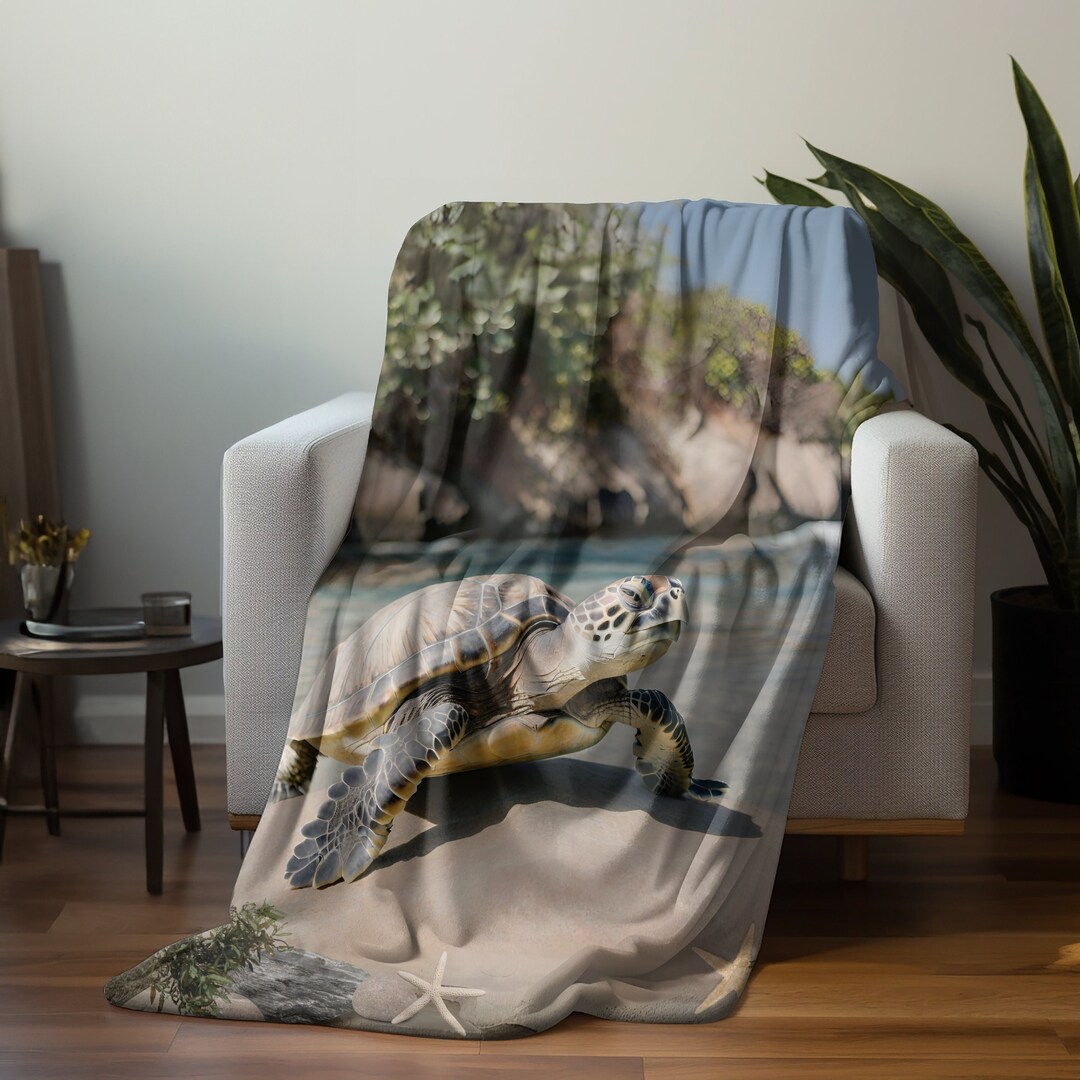 Sea Turtle Cute Couch Blanket Gift for Grandma, Sea Turtle Bed Decor ...