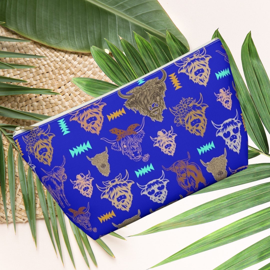 Mini Cows T-bottom Accessory Pouch, Cute Hairy Cow Cosmetic Pouch ...
