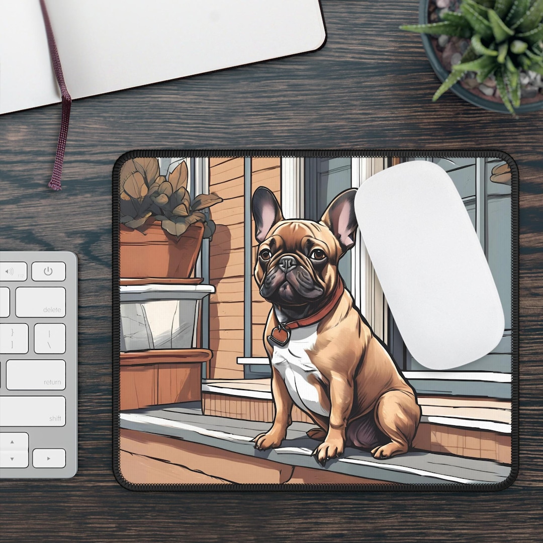Frenchie Dog Gaming Mouse Pad, Cute Desk Pad Custom, Gamer Gift, Dog ...