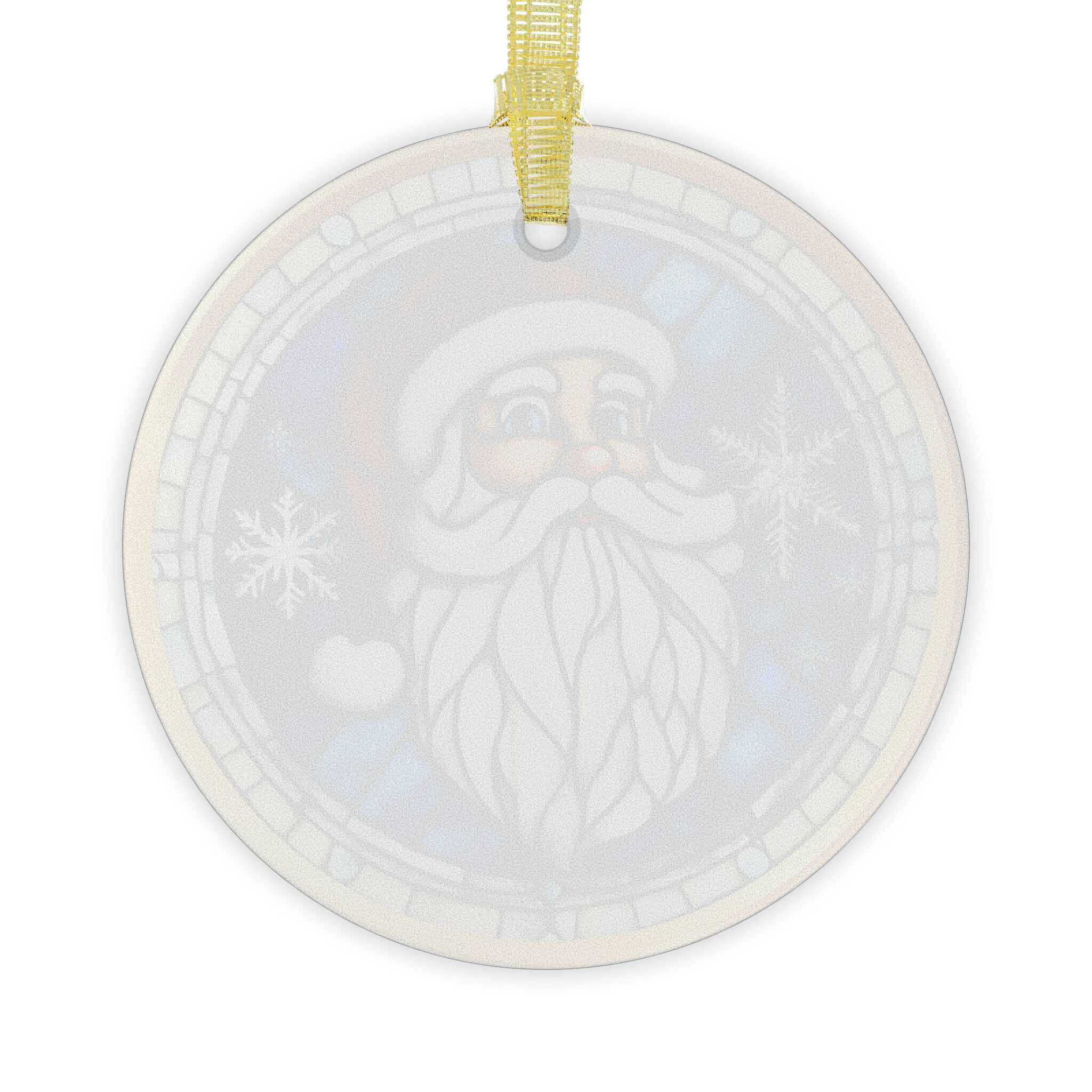 Cute Santa Face Faux Stained Glass Christmas Ornaments Santa - Etsy