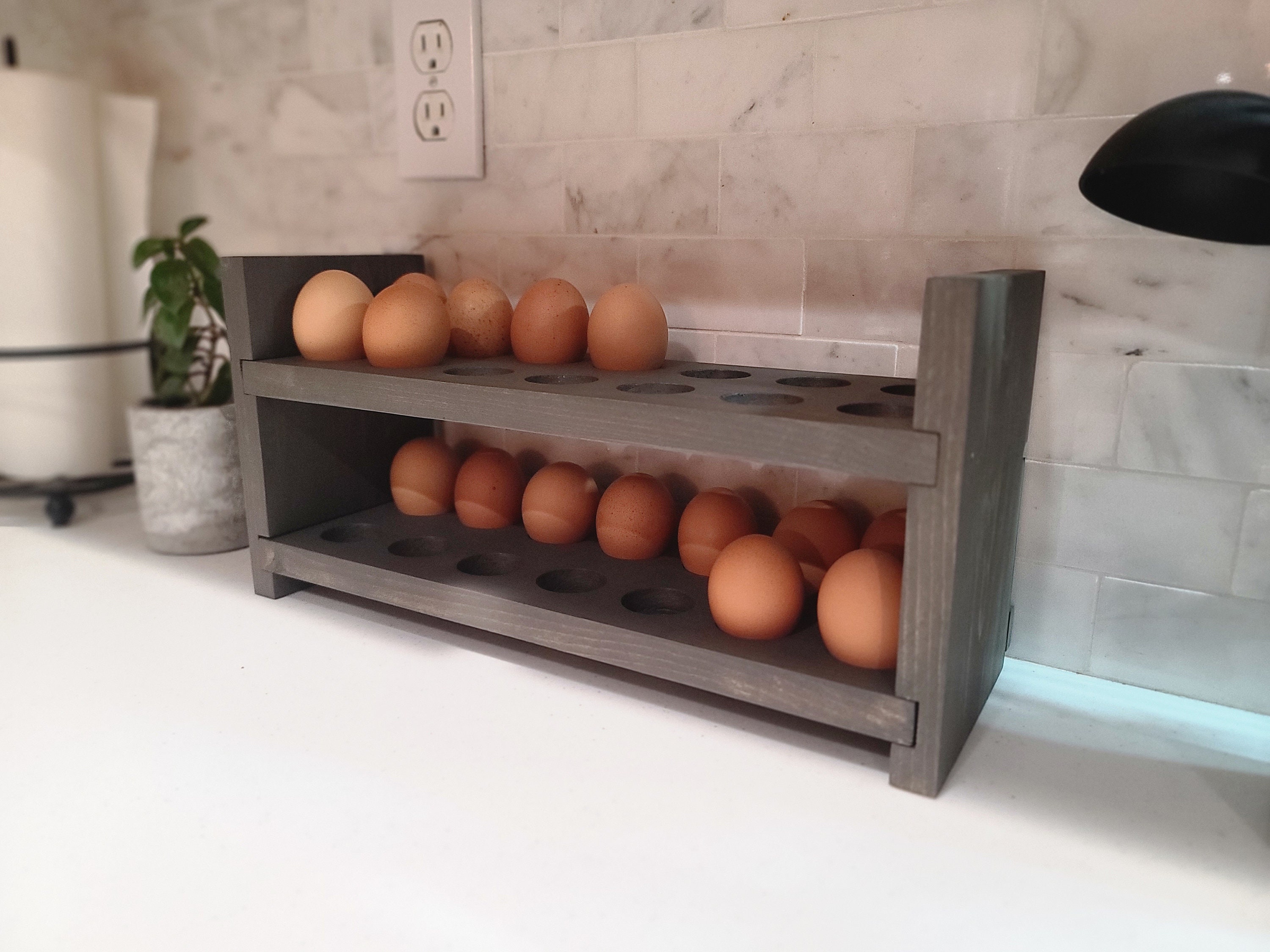 Farmhouse Countertop Wood Egg Holder Country Chicken Egg - Etsy