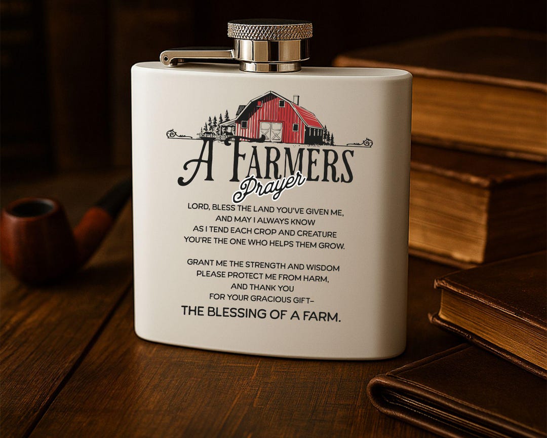 A Farmers Prayer Flask | Christian Farmer Blessing Decanter | Gift for ...