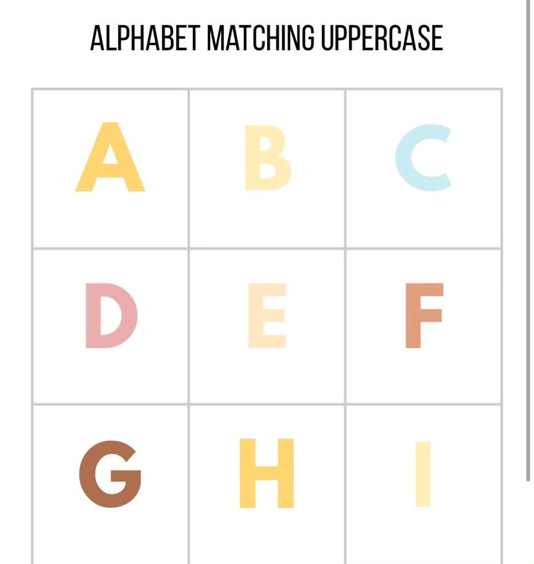 Boho Colors Alphabet Matching Cards - Etsy