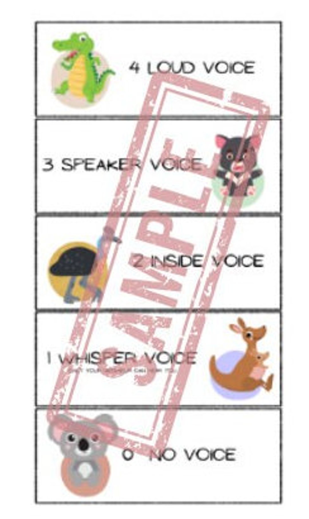 Voice Volume Visual Aid Chart - Etsy