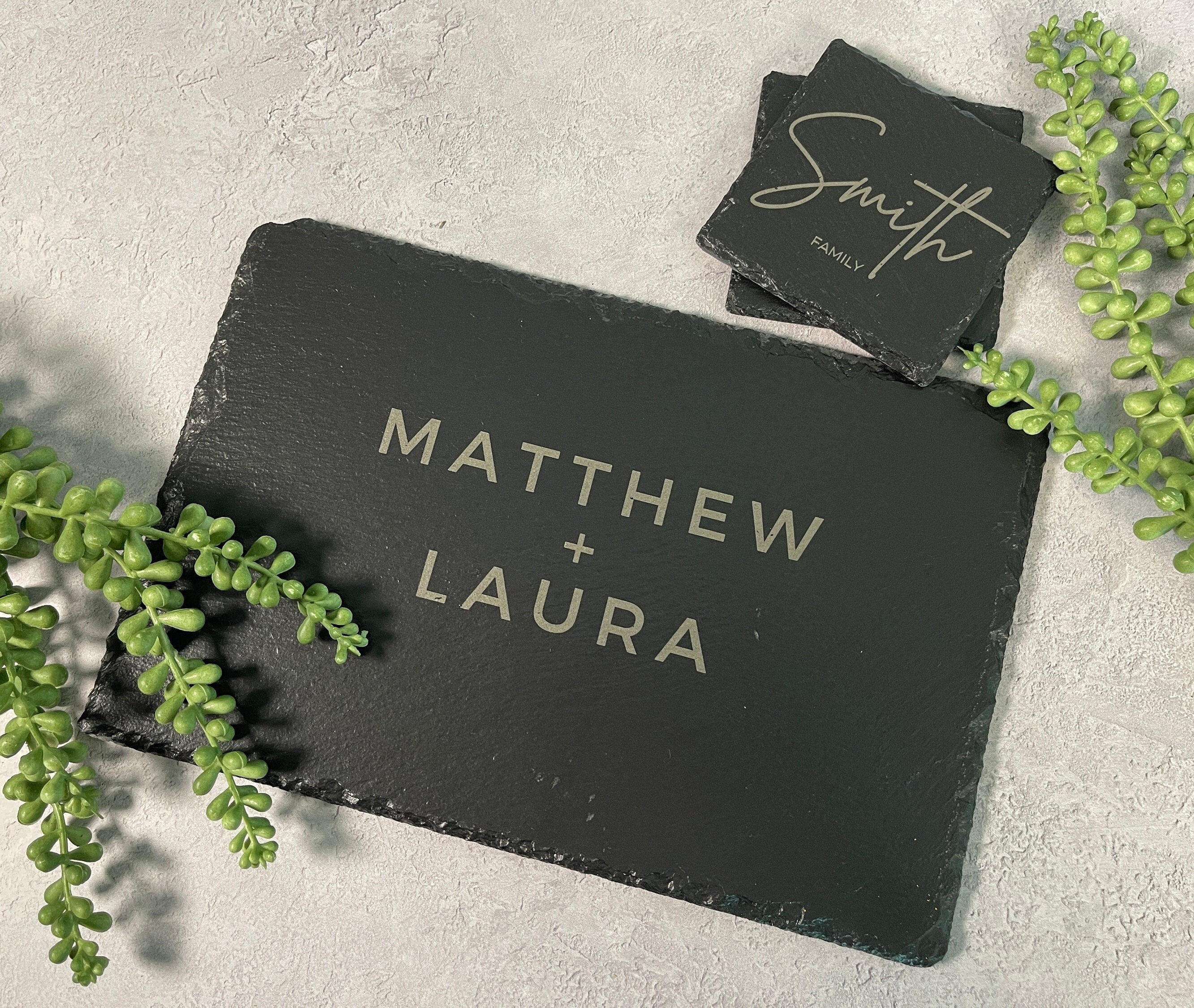 Custom Engraved Slate Charcuterie Board Customized Cheese - Etsy