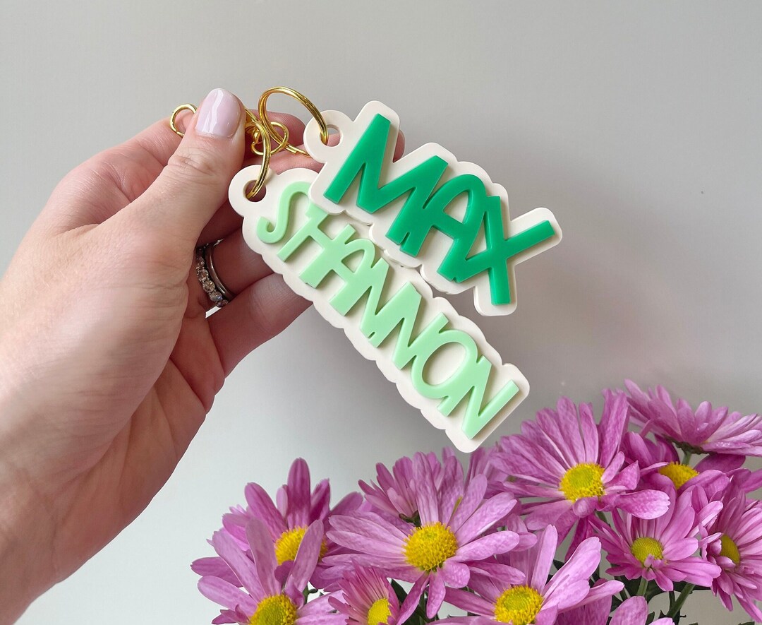 Personalized Name Keychain for Backpack Name Tag for Kid Custom 3D ...