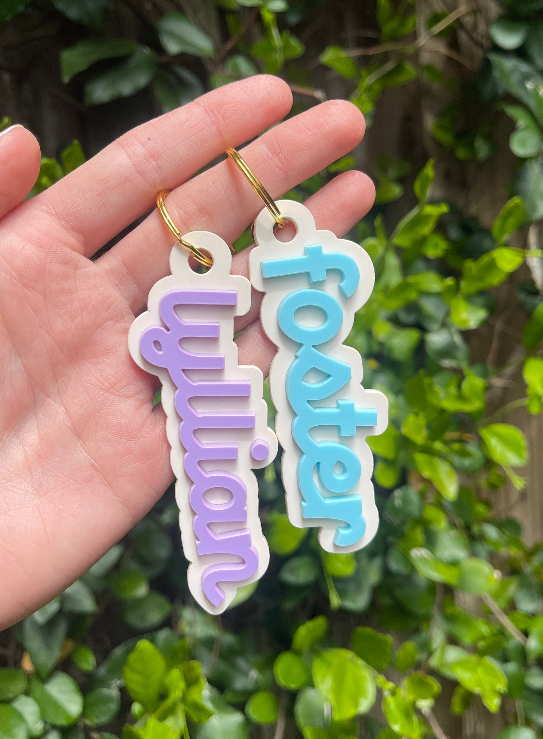 Personalized Acrylic Keychain for Backpack Acrylic Name Tag Backpack ...