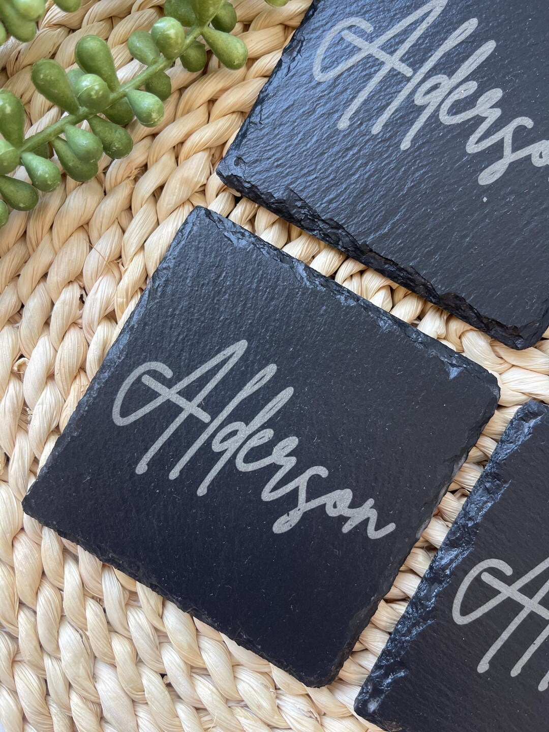 Personalized Slate Coasters Laser Engraved Gift for Dad Christmas Gifts ...