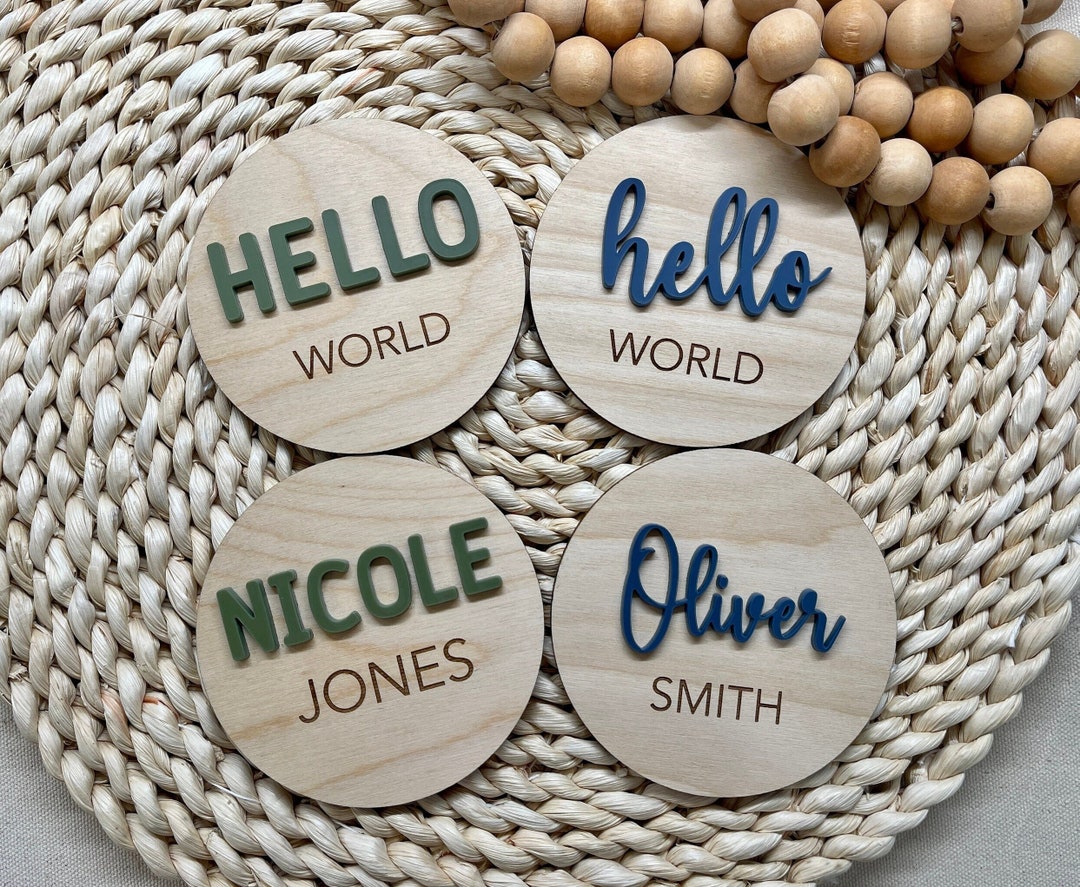 Personalized Wooden Baby Milestone Discs, Newborn Photo Prop - Etsy