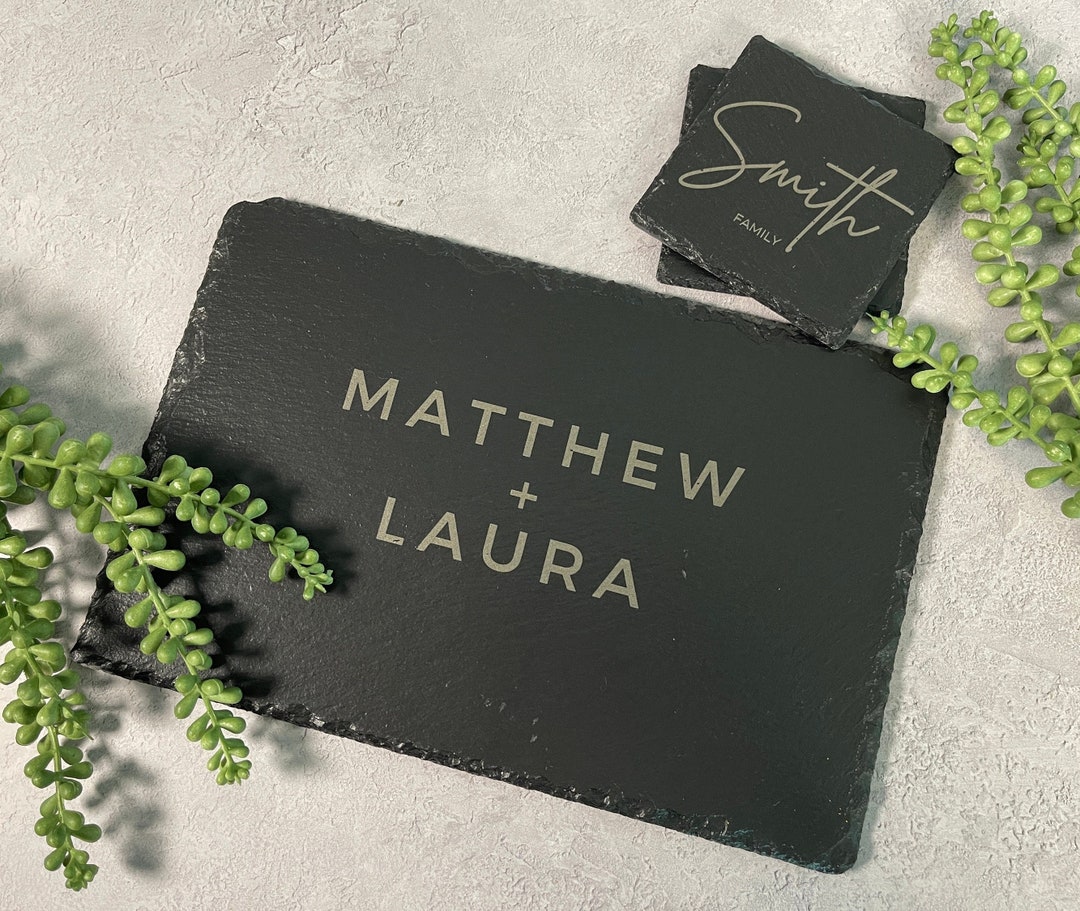 Custom Engraved Slate Cheese Board Charcuterie Board Customized Serving ...