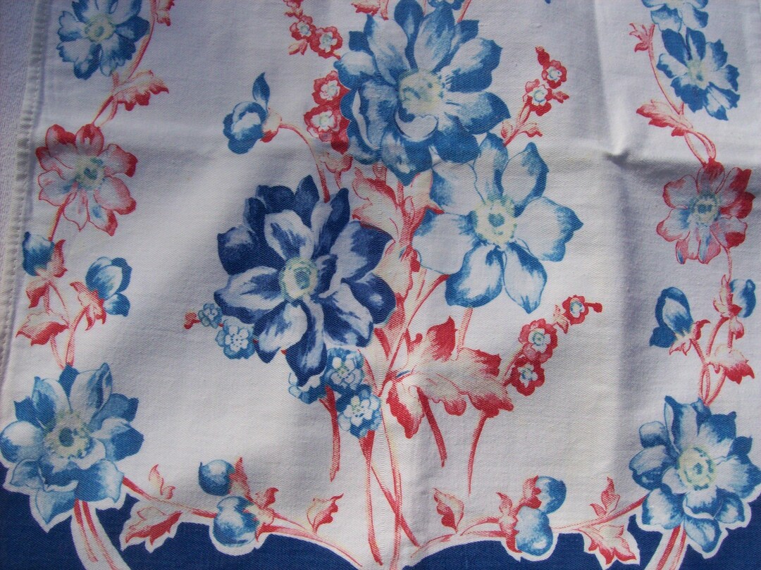 Vintage Kitchen Tea Towel Table Runner Table Topper Floral Pattern ...