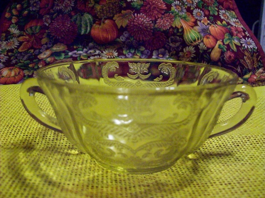 1930s Federal Glass Madrid Pattern Yellow Cream Soup Bowl - Etsy