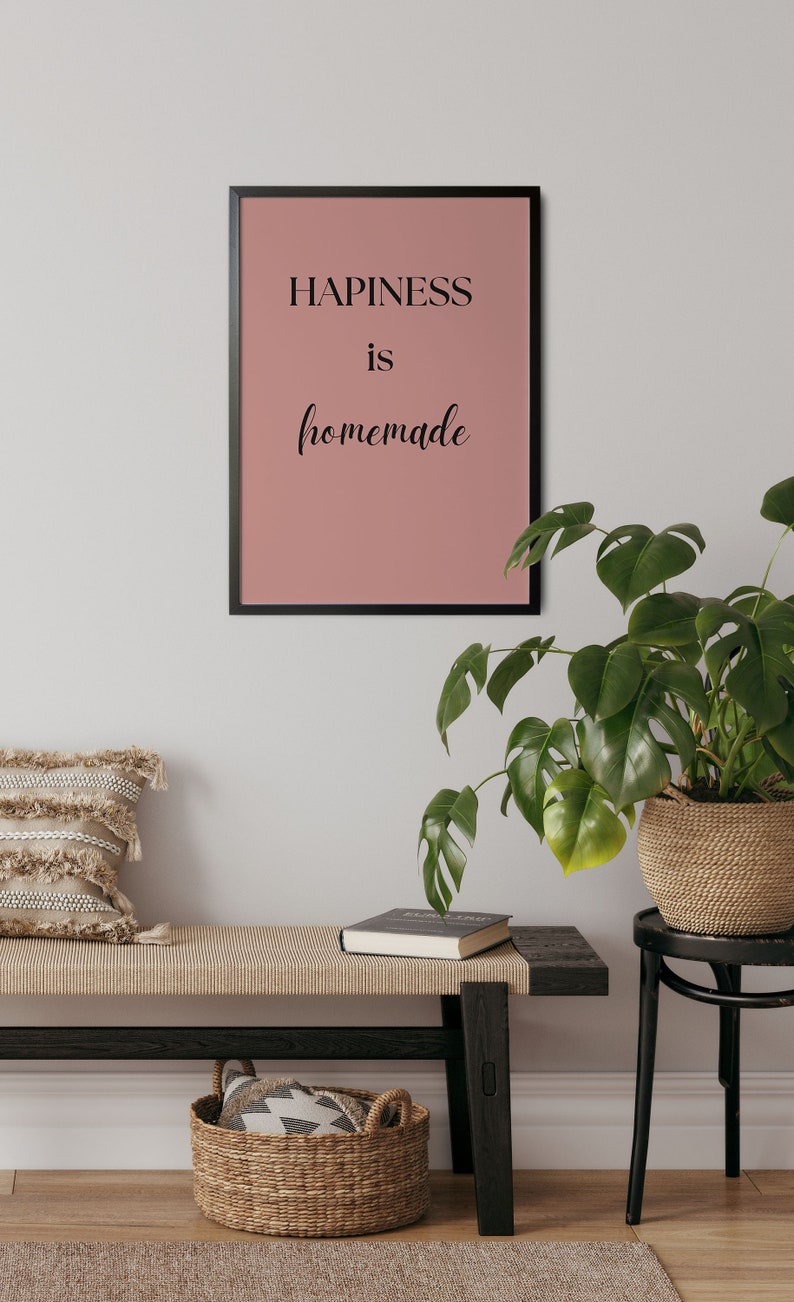 Happiness is Homemade Quote Printable Wall Art Inspirational - Etsy