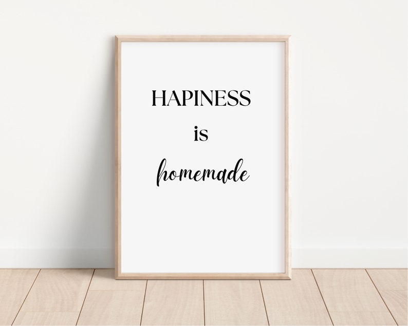 Happiness is Homemade Quote Printable Wall Art Inspirational - Etsy