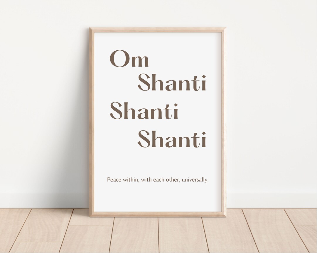 Om Shanti Peace Gradient Printable Wall Art Spiritual Quote Home Wall ...