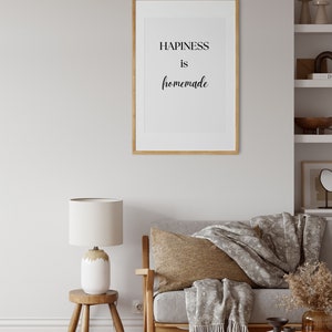 Happiness is Homemade Quote Printable Wall Art Inspirational - Etsy
