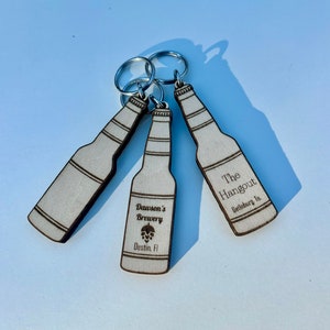 Custom Beer Bottle Wood Keychain. - Etsy