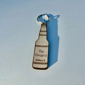 Custom Beer Bottle Wood Keychain. - Etsy