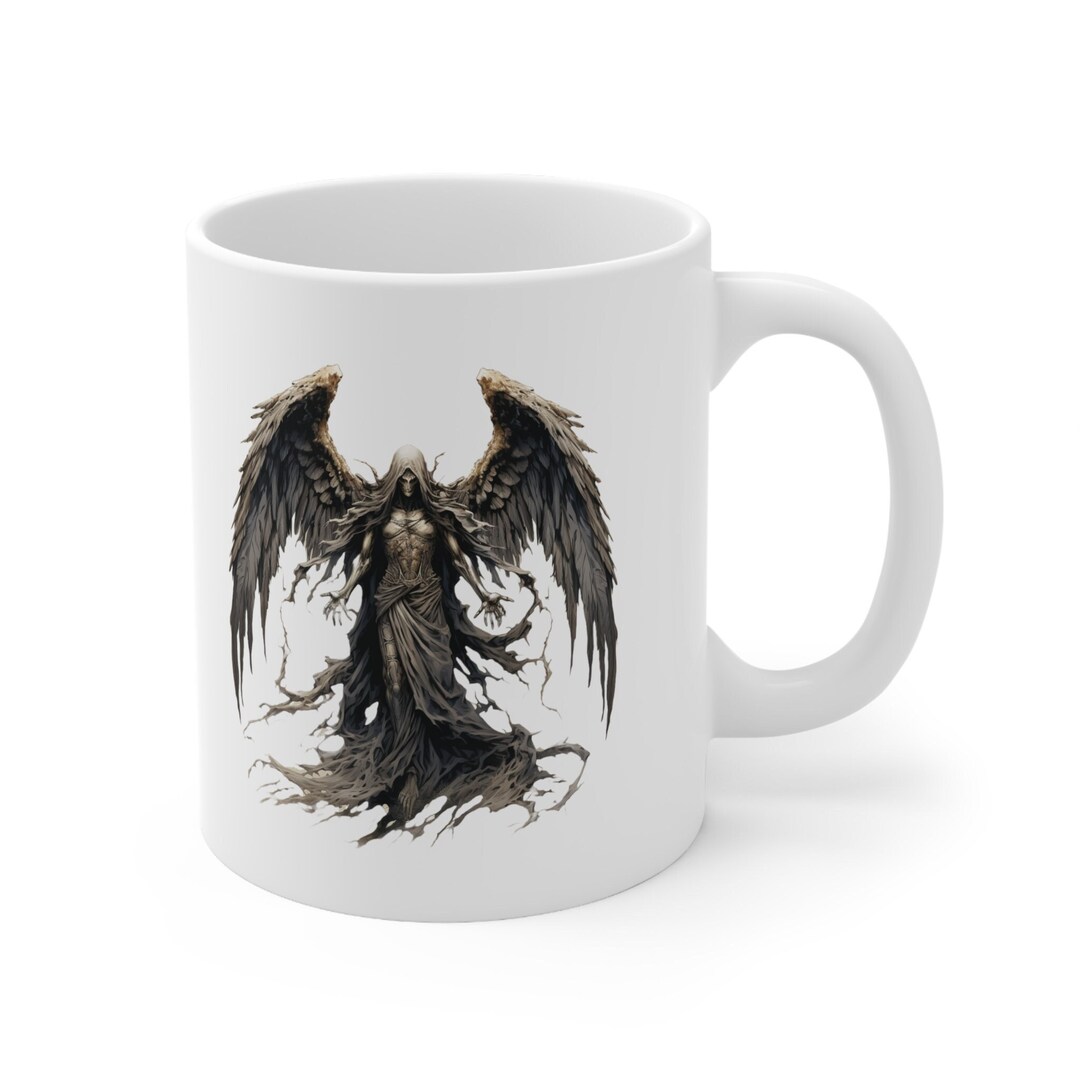 Guardian Angel Azrael Mug for Protection, Archangel Mug, Cute Angel Tea ...
