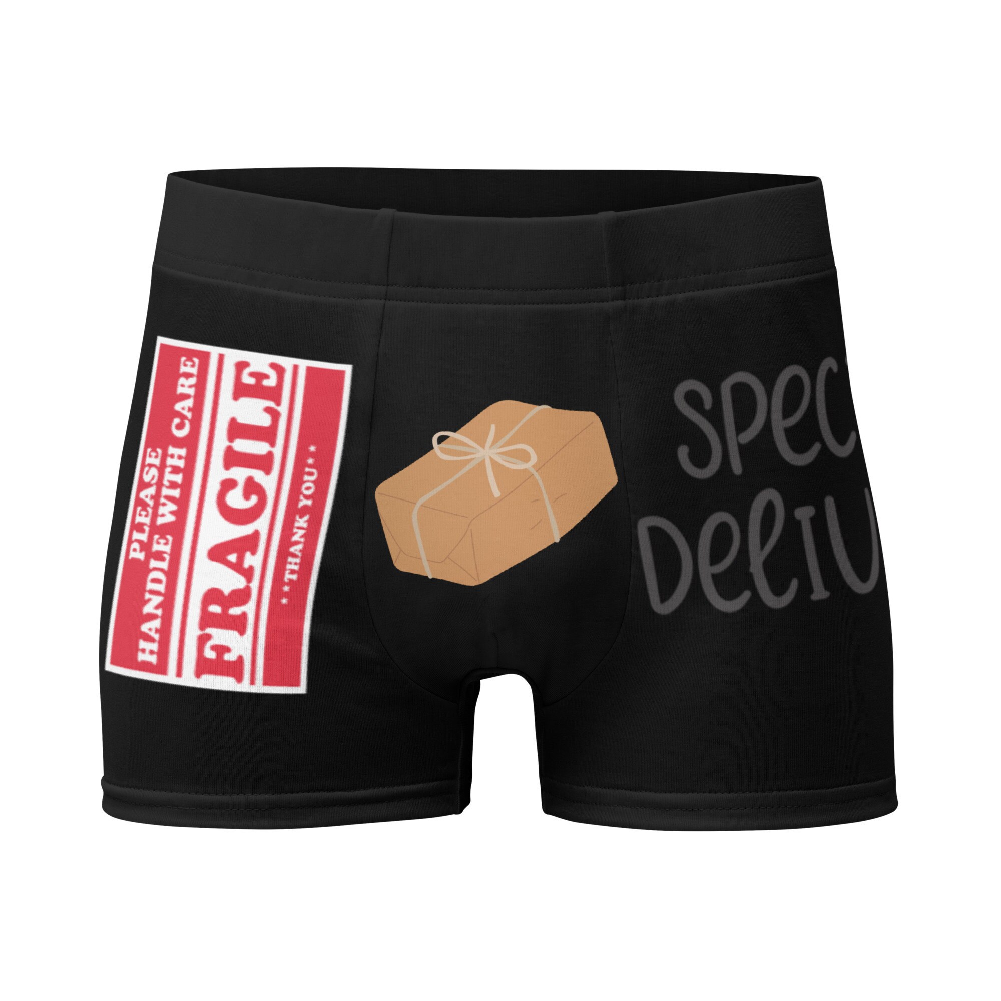 Men's Boxer Briefs, Special Delivery Underwear, Fragile Undies, Package ...