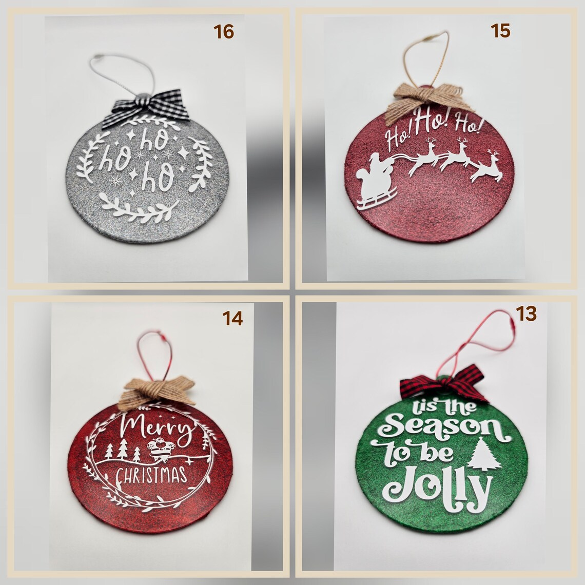 Personalized Glitter Acrylic Christmas Ornaments | Custom Holiday Decor ...