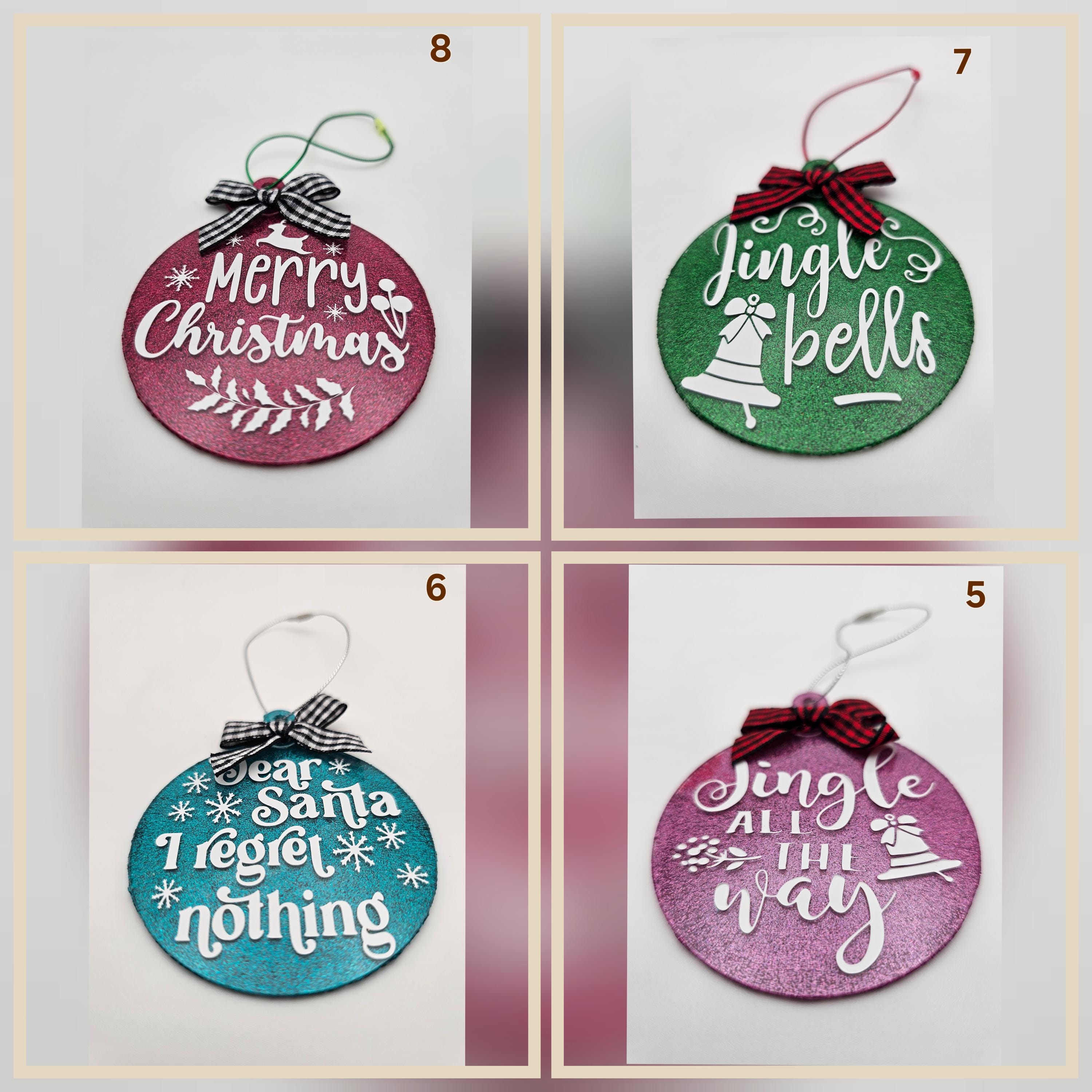 Personalized Glitter Acrylic Christmas Ornaments | Custom Holiday Decor ...