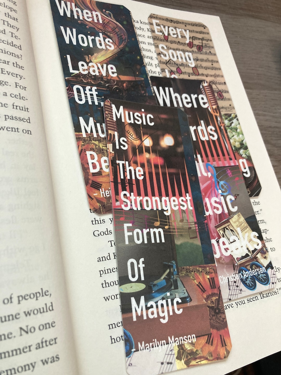 Music Lovers Bookmark Set / Laminated / One Side Print - Etsy