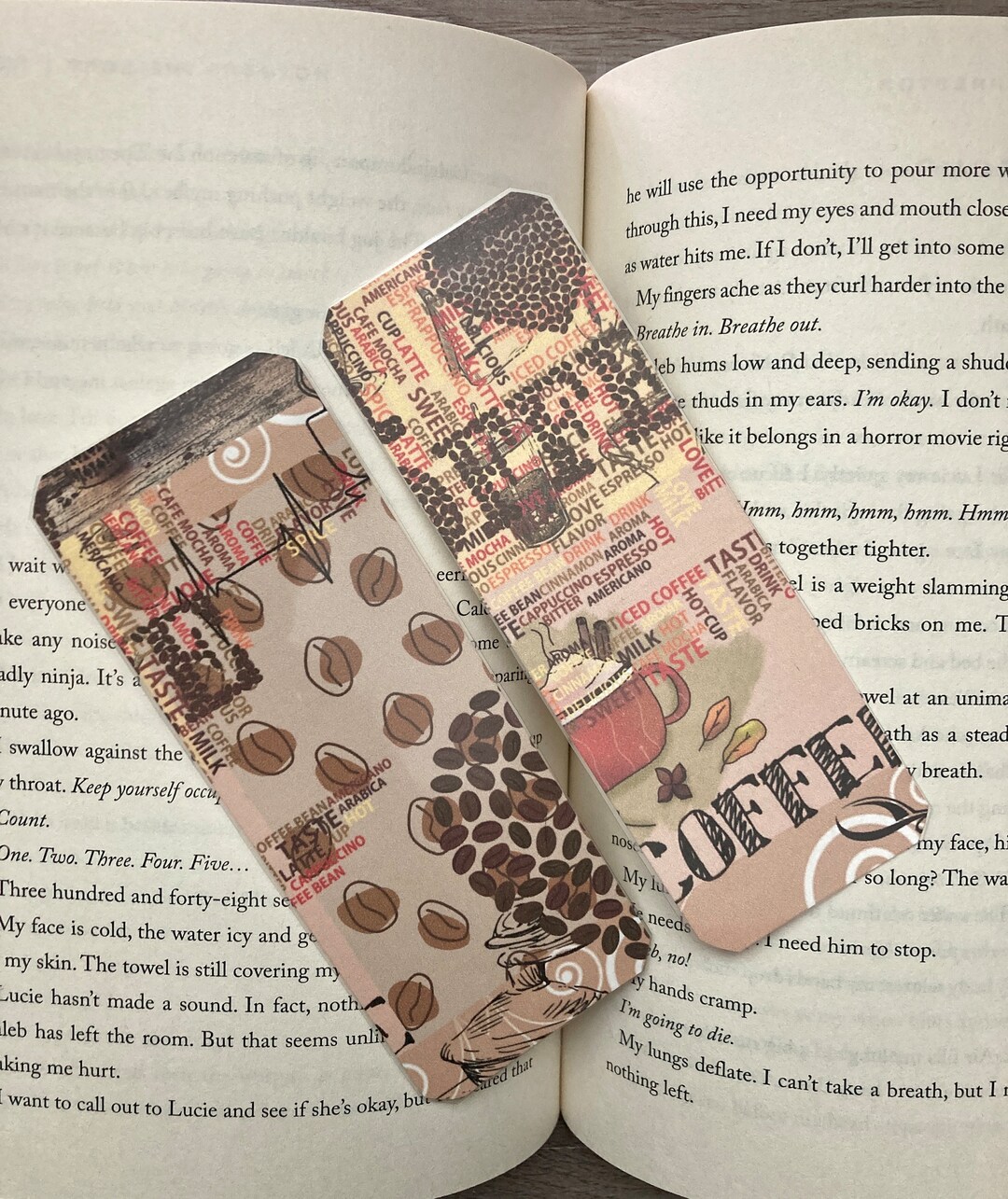 Coffee Bookmark Set / Laminated / One Side Print - Etsy