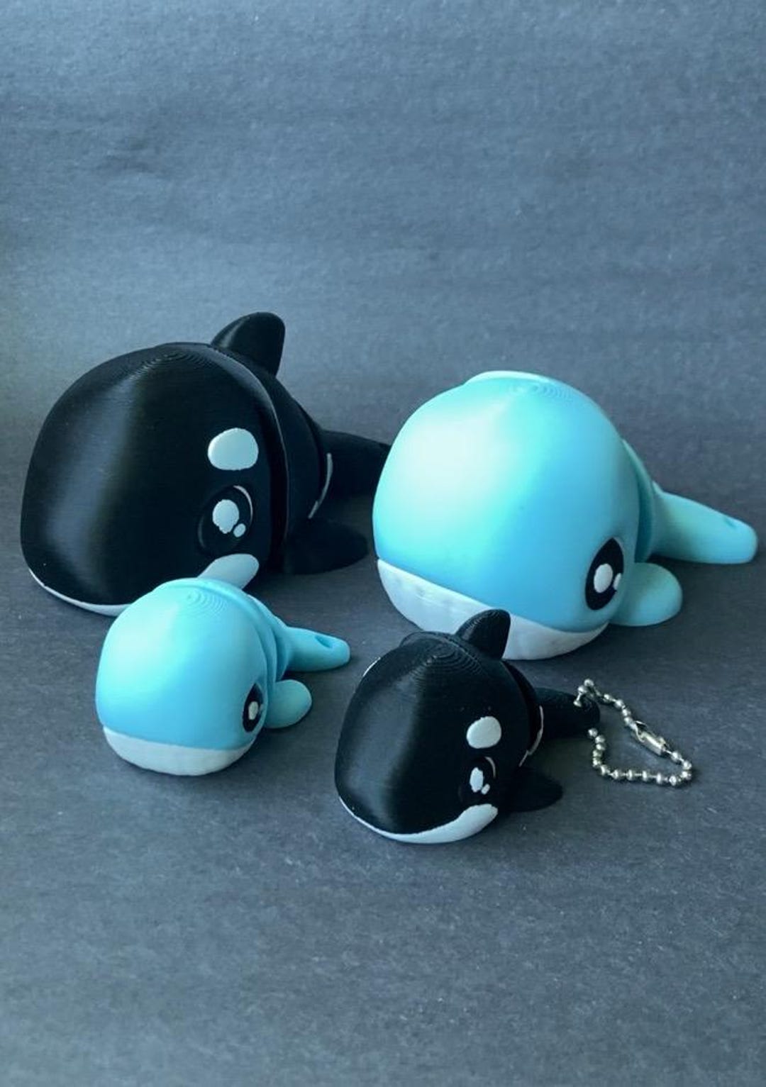 Orca Whale Blue Whale Keychain Articulated Orca Keychain Fidget Toy ...