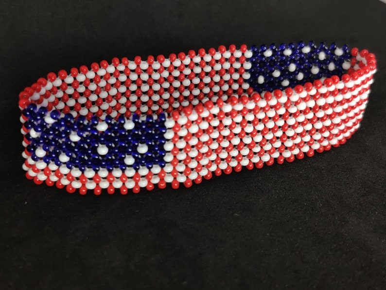 American Flag Beaded Bracelet - Etsy